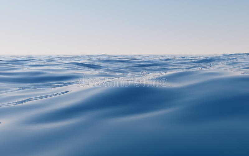 Empty Water Surface, 3d Rendering Stock Illustration - Illustration of ...