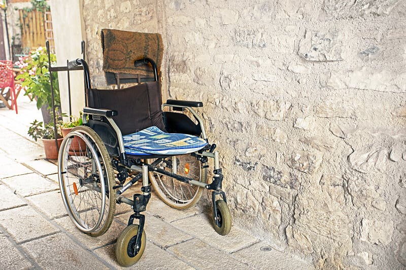 Empty Wheelchair for People with Limited Mobility Stands Stock Image ...