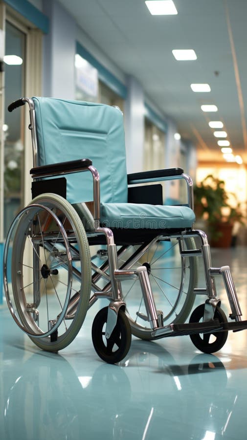 Empty Wheelchair Positioned within Ward, Signifying a Patients ...