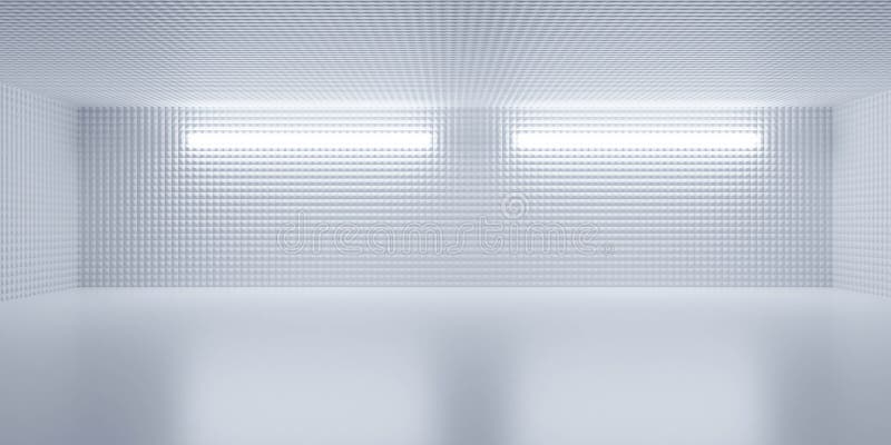 Empty White Abstract Room with Cold Lighting and Metallic Walls 3d ...