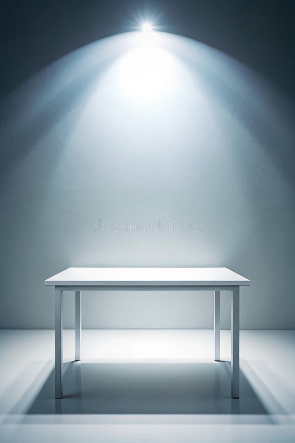 Empty White Abstract Table for Product Display Stock Illustration ...