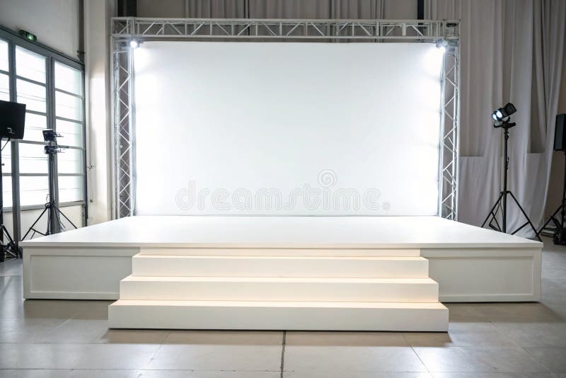 Empty White Abstract Table for Product Placement Stock Illustration ...
