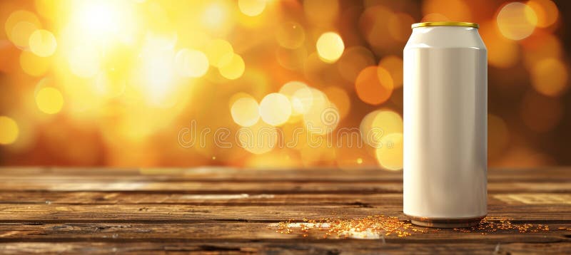 Empty White Aluminum Beverage Can Mockup on Abstract Background with ...