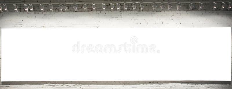 Empty white banner on wall stock image. Image of copyspace - 6843401