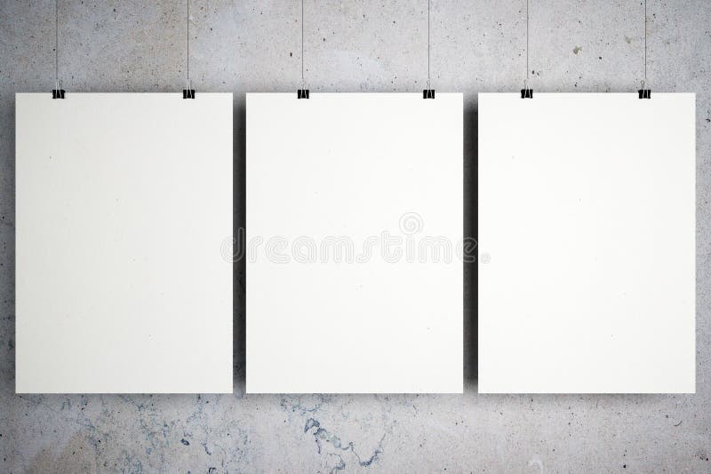 Empty white banners stock illustration. Illustration of gallery - 159270334