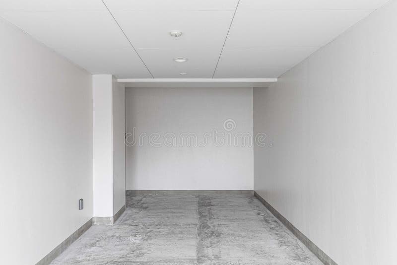 Empty White Basement Concrete Room Stock Image - Image of industrial ...