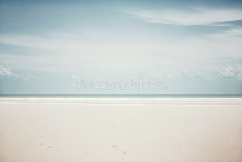 Empty White Beach with a Bright Blue Sky. Idyllic Tropical Seascape ...