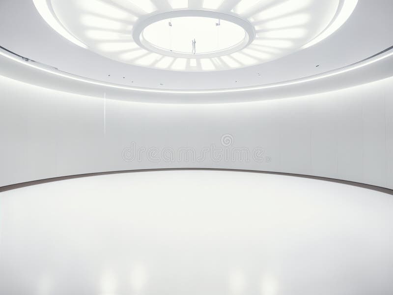 Empty White Big Open Industrial Hall 3d Render Illustration Stock ...