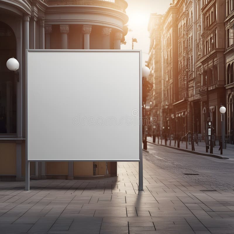 Empty White Billboard, Blank Light Box Advertisement in Roadside Area ...