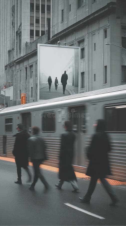 Empty White Billboard Stands in a Modern Underground Train Station As ...