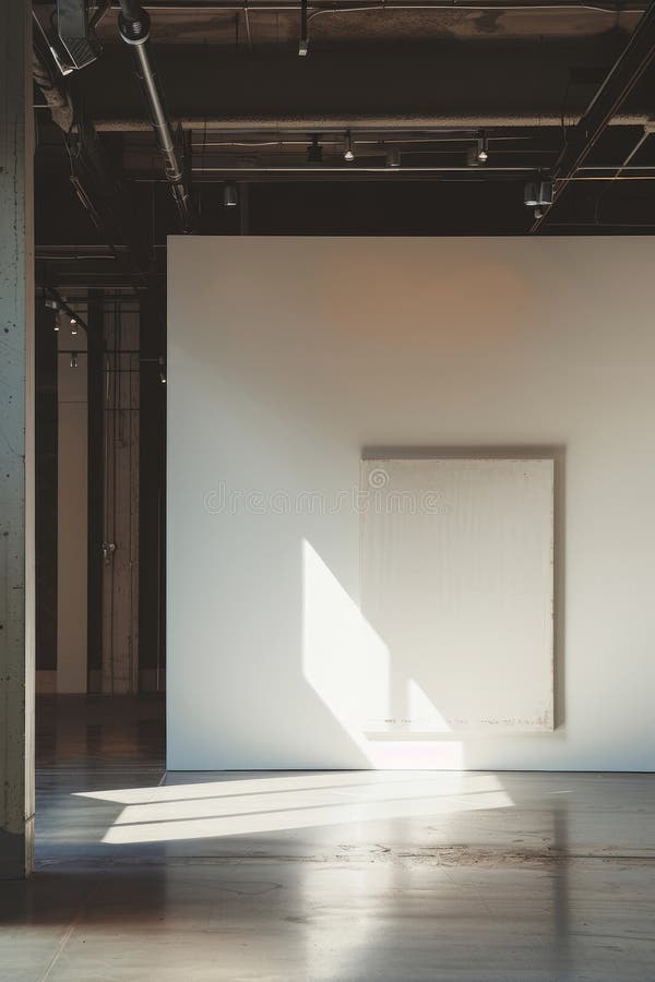 An Empty White Blank Wall in an Art Gallery AI Generated Stock ...