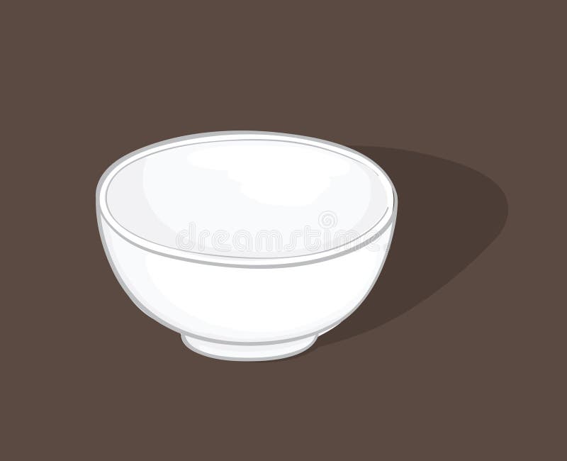Empty White Bowl Clean Vector Design Stock Vector - Illustration of ...