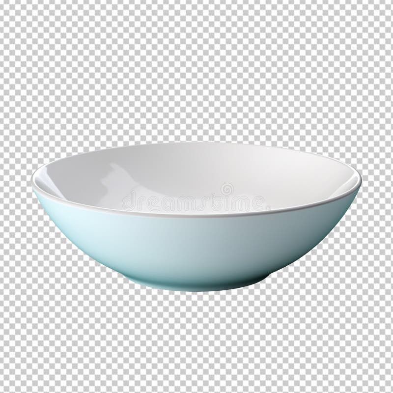 An Empty White Bowl Isolated on Transparent Background Stock ...