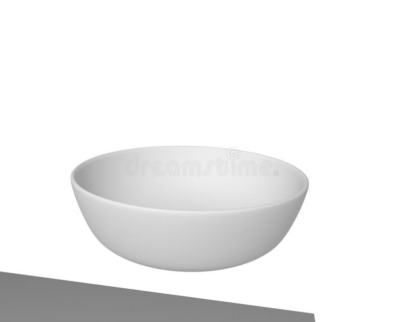 Empty White Bowl Vector Design Art Print Watercolor Sketch Stock ...