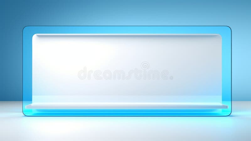 An Empty White Box with a Blue Light on it Stock Illustration ...