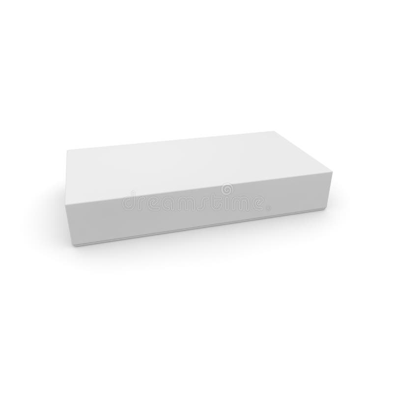 Empty White Box with Lid on White Isolated Background Stock ...