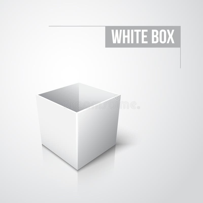 Empty White Box with Shadow and Reflection Stock Vector - Illustration ...