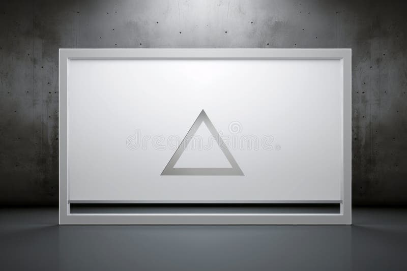 An Empty White Box with a Triangle on it Stock Illustration ...