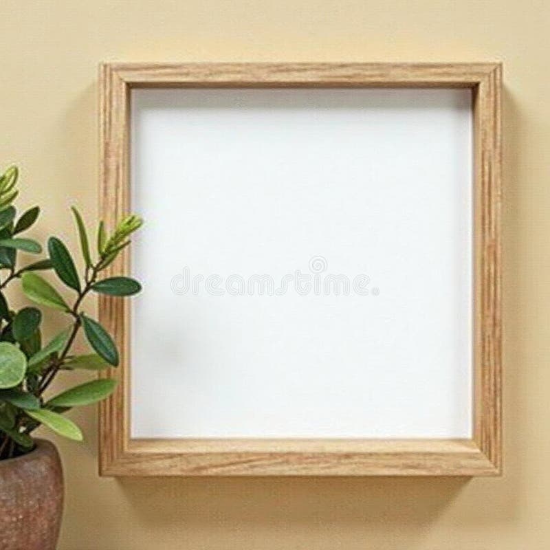 Empty White Canvas in Simple Wooden Frame, Ready for Art , Design ...