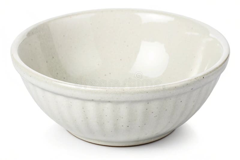Empty White Ceramic Bowl with Subtle Texture on White Background Stock ...