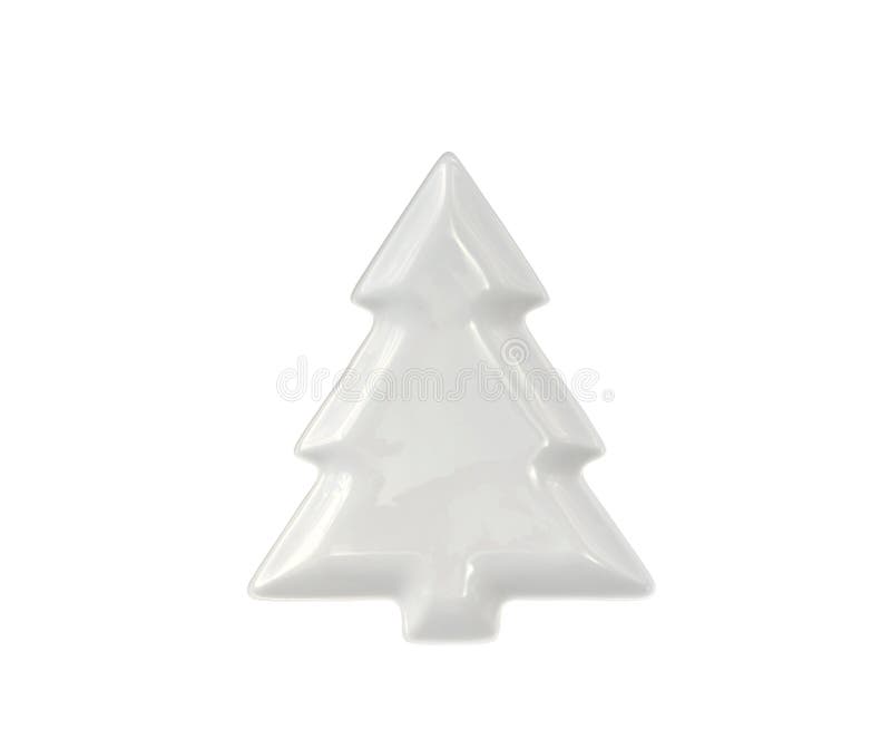 Empty White Christmas Tree Plate for Table Christmas Festive Setting ...