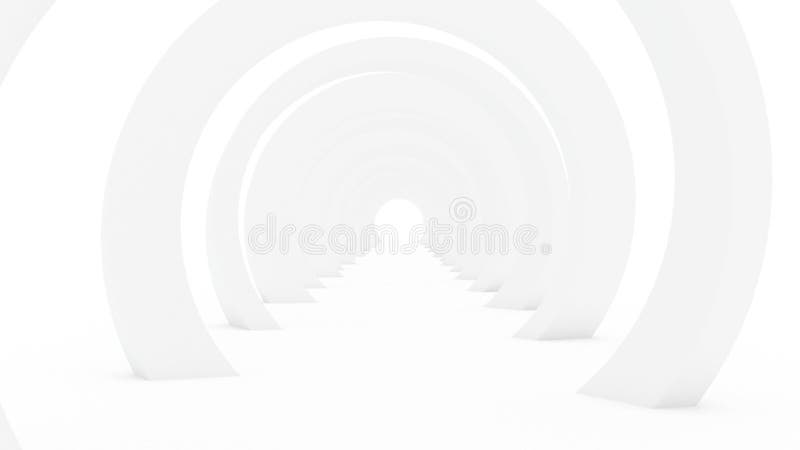 Empty White Circle Corridor Clean Mockup 3d Stock Illustration ...