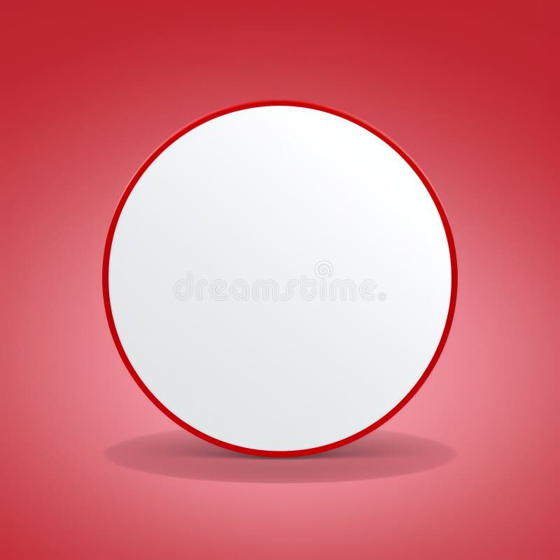 An Empty White Circle on a Red Background Stock Illustration ...