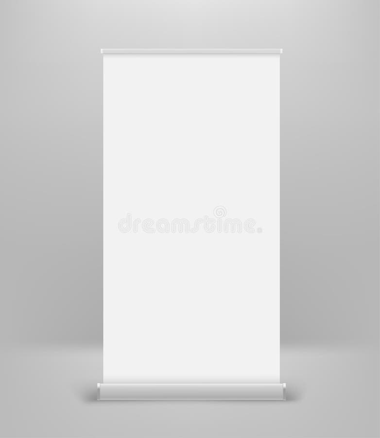 Empty White Clean Rool Up Advertising Banner Stock Vector ...