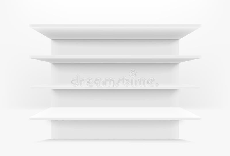 Empty White Clean Store Rack Stock Vector - Illustration of front ...