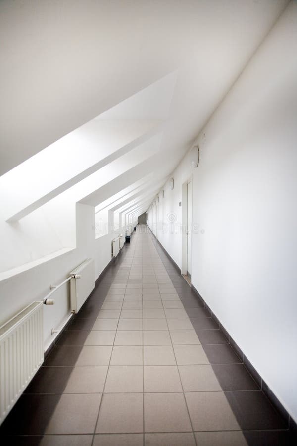 White Corridor in Modern Apartment Stock Image - Image of furniture ...
