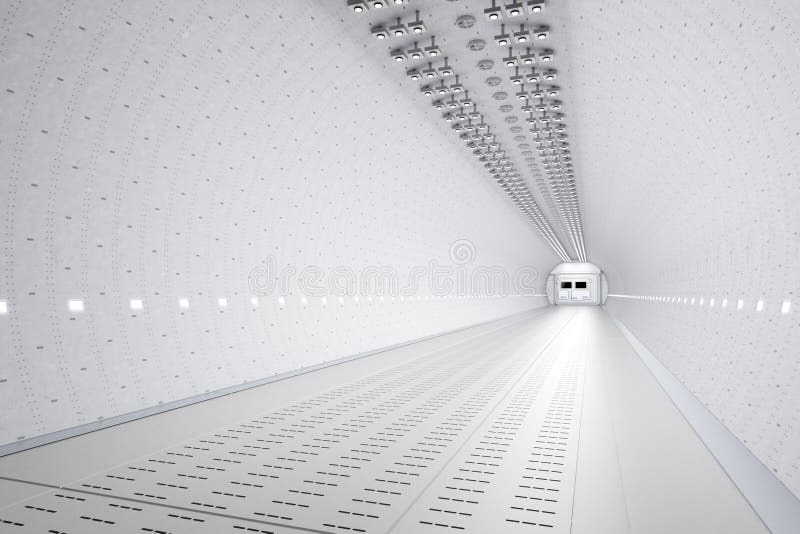 Empty White Corridor or Walkway Hall Space Stock Illustration ...
