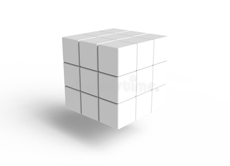 Empty White Cube Box Isolated on the White Background Stock ...