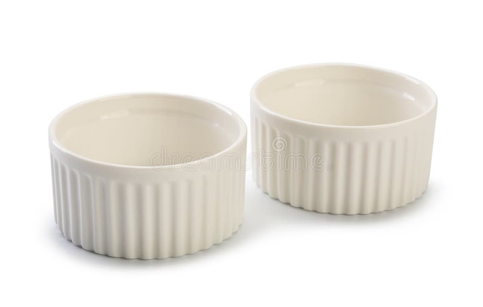 Empty White Cylindrical Ceramic Bowl Isolated on White Background Stock ...