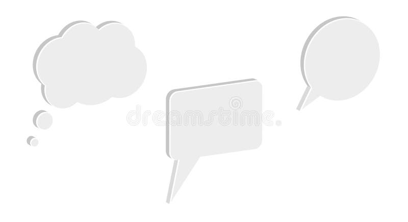 Empty White 3D Chat Boxes. Isolated Vector Illustration Stock ...