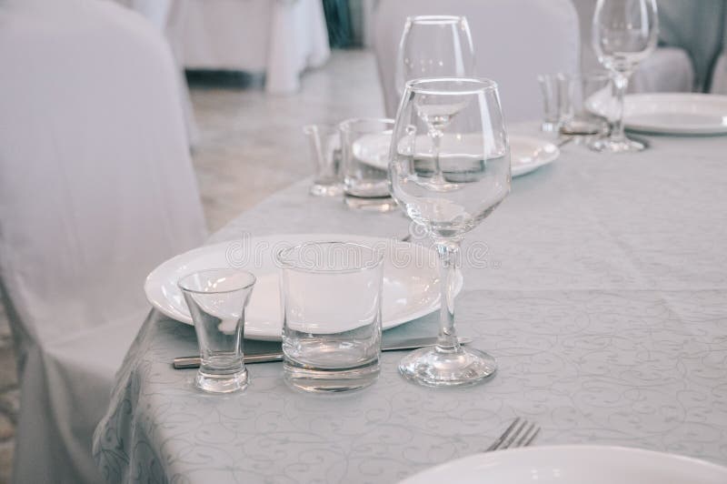 Empty White Dinner Plate on a Table Stock Image - Image of round ...