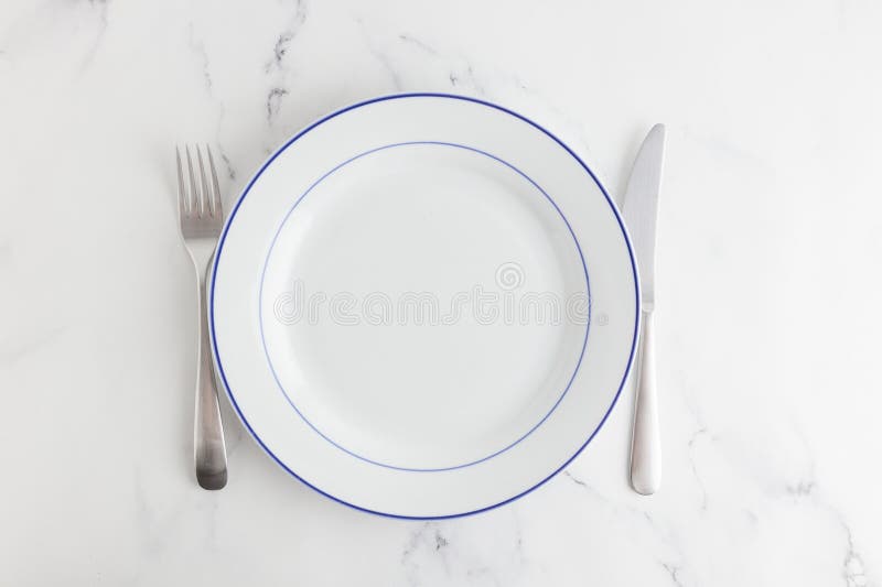 Empty White Dinner Plate Top View on a White Background Stock Photo ...