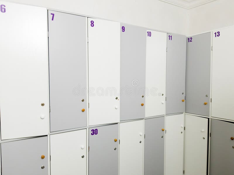 Empty White Drawers in the Locker Room for Clothes and Things Indoors ...