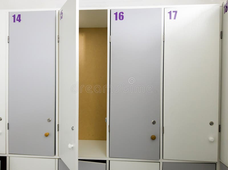 Empty White Drawers in the Locker Room for Clothes and Things Indoors ...