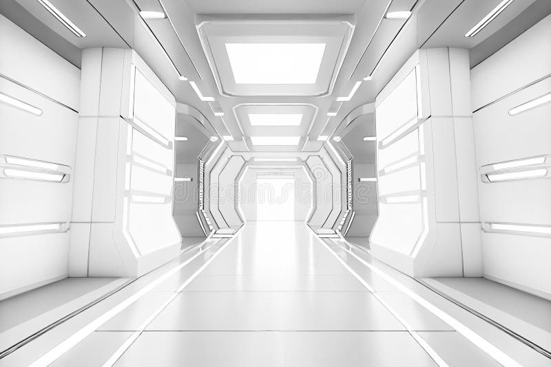 Futuristic Hallway. Interior Concept Design Stock Illustration ...