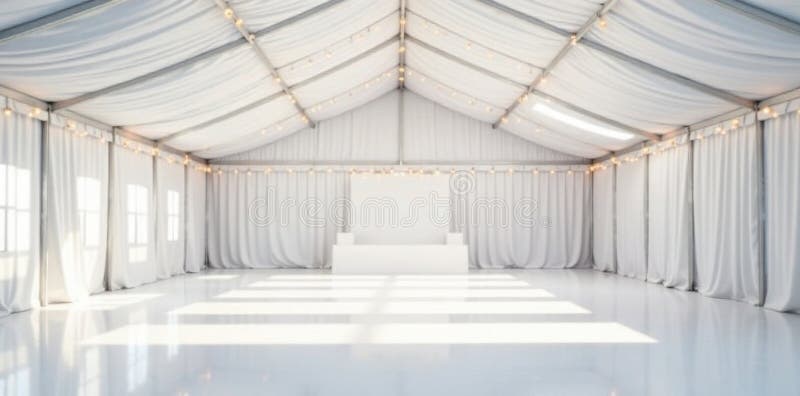 Empty White Event Tent Interior Awaiting Setup, Background, Interior ...
