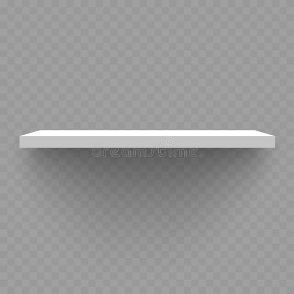Empty White Floating Shelf on Transparent Background .Vector Stock ...