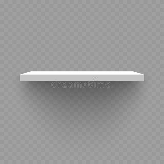 Empty White Floating Shelf on Transparent Background .Vector Stock ...