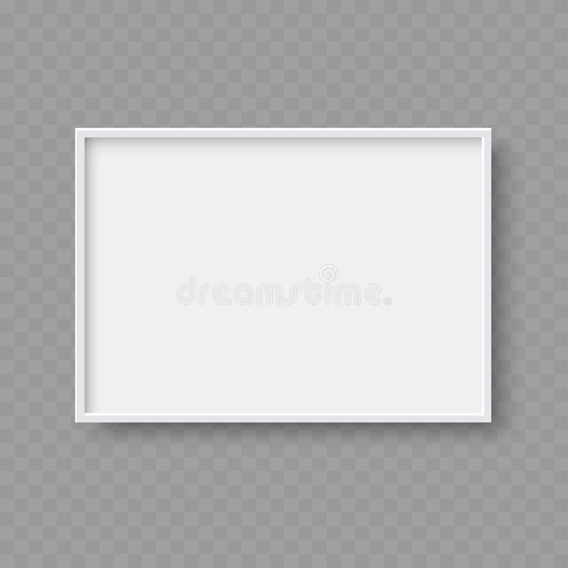 Empty White Frame Mockup with Shadow on Transparent Background - Vector ...