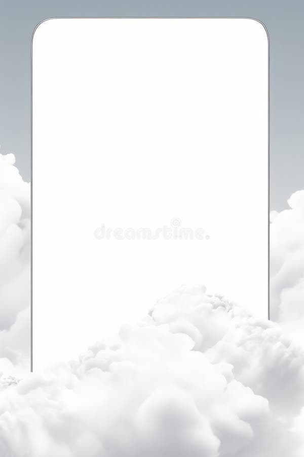 An Empty White Frame in the Sky with Clouds Stock Illustration ...