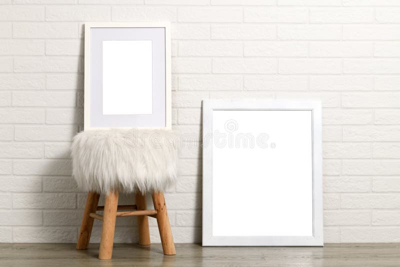 Empty white frames stock image. Image of modern, space - 190058667