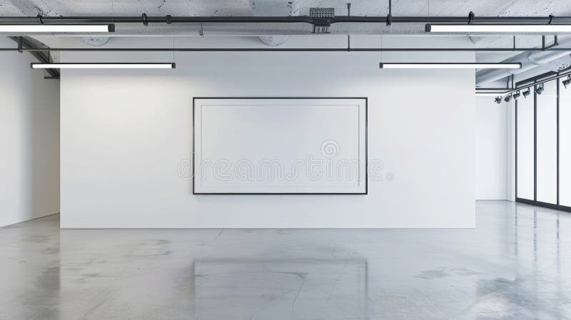 The Empty White Gallery Wall.AI Generated Image Stock Image - Image of ...