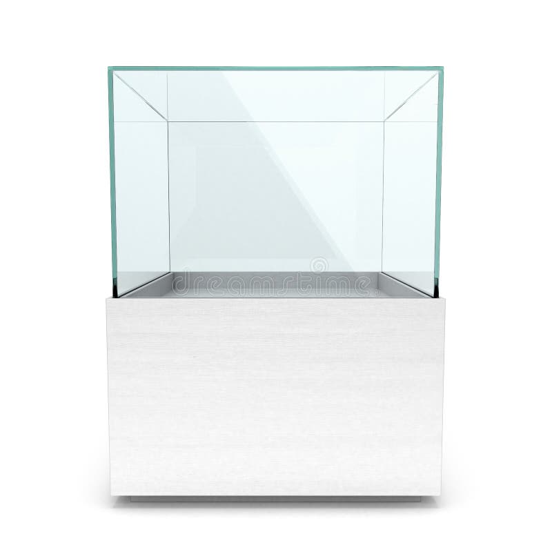 Empty White Glass Showcase for Exhibit Stock Illustration ...