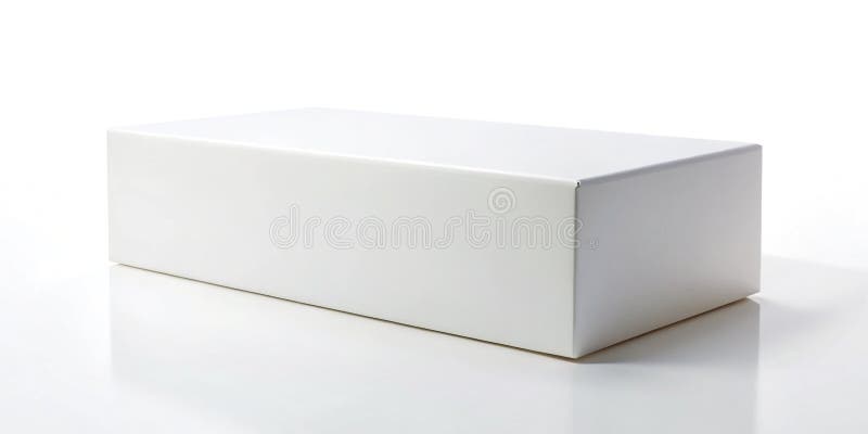 Empty White Horizontal Rectangle Box Mockup Side Angle View for Product ...