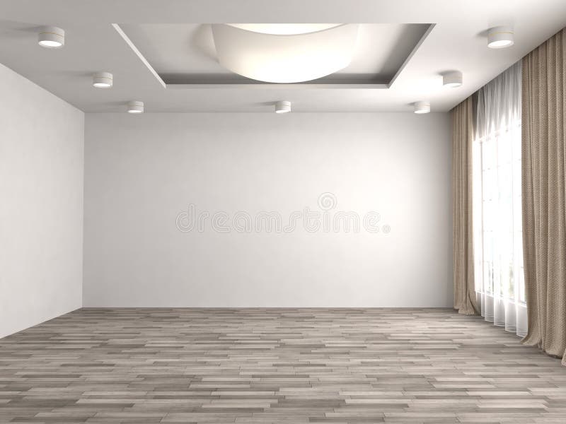 Empty White Interior. 3d Illustration Stock Illustration - Illustration ...