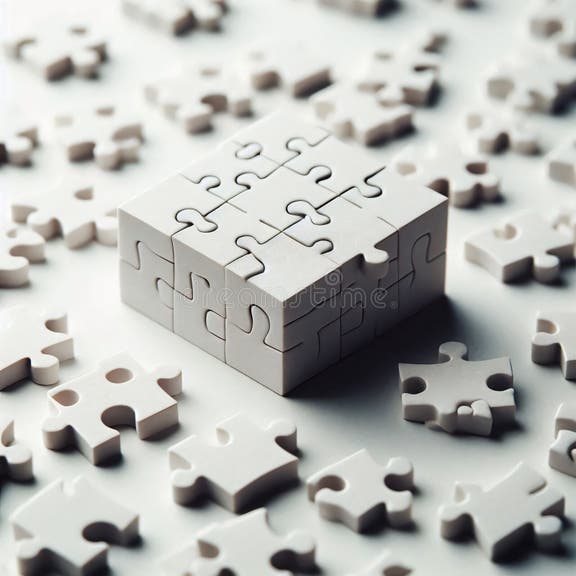 Empty White Jigsaw Puzzle Pieces Stock Illustration - Illustration of ...